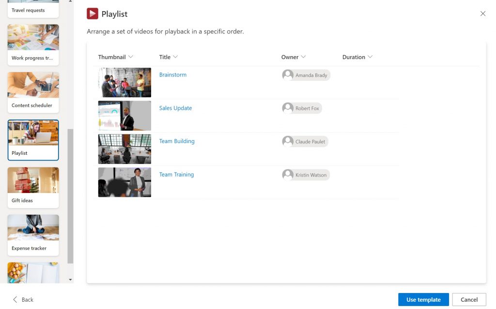 Video/Audio Playlist template for Microsoft Lists - risual